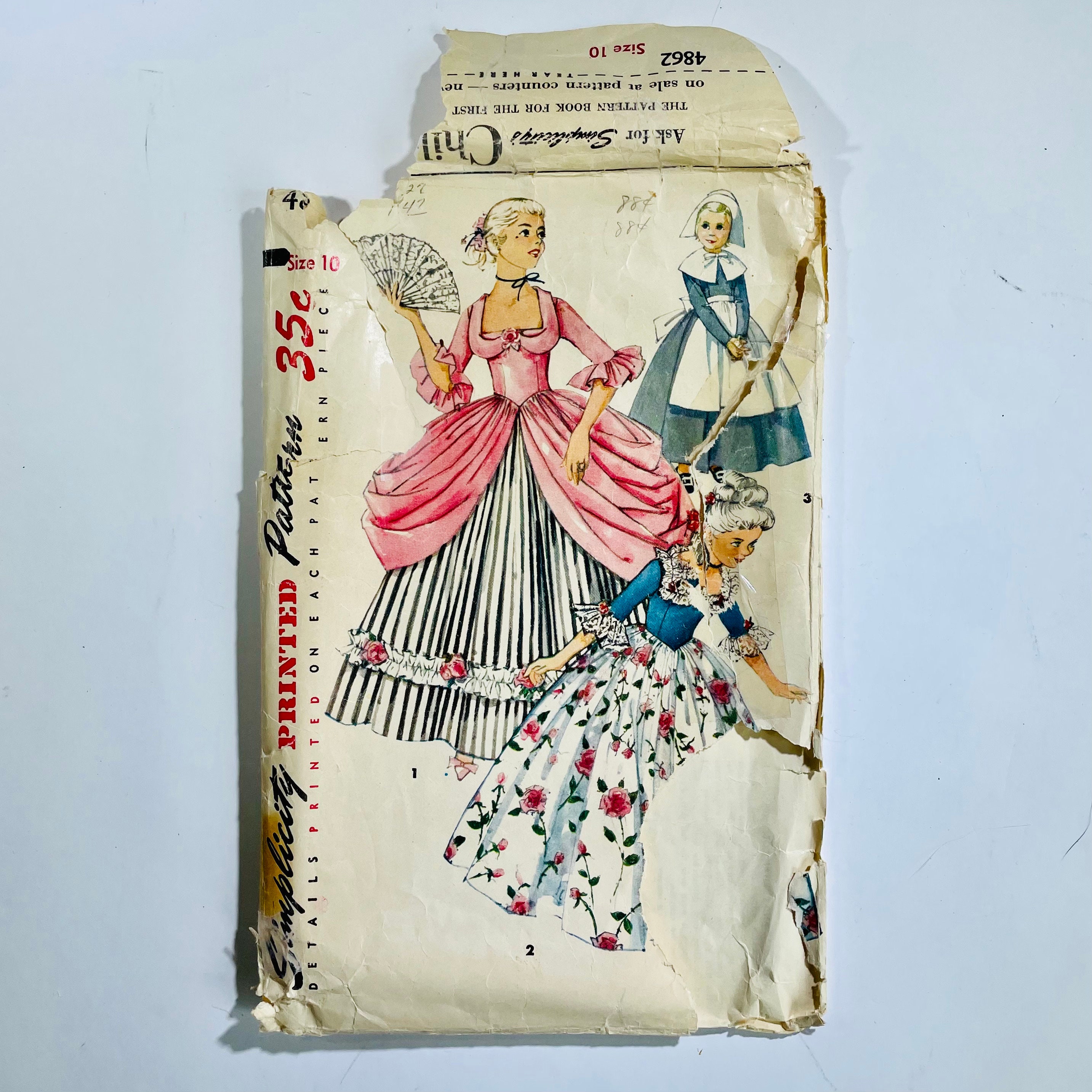 Vintage 1954 Simplicity Sewing Pattern 4862 Dress up Ball Gown Girls ...