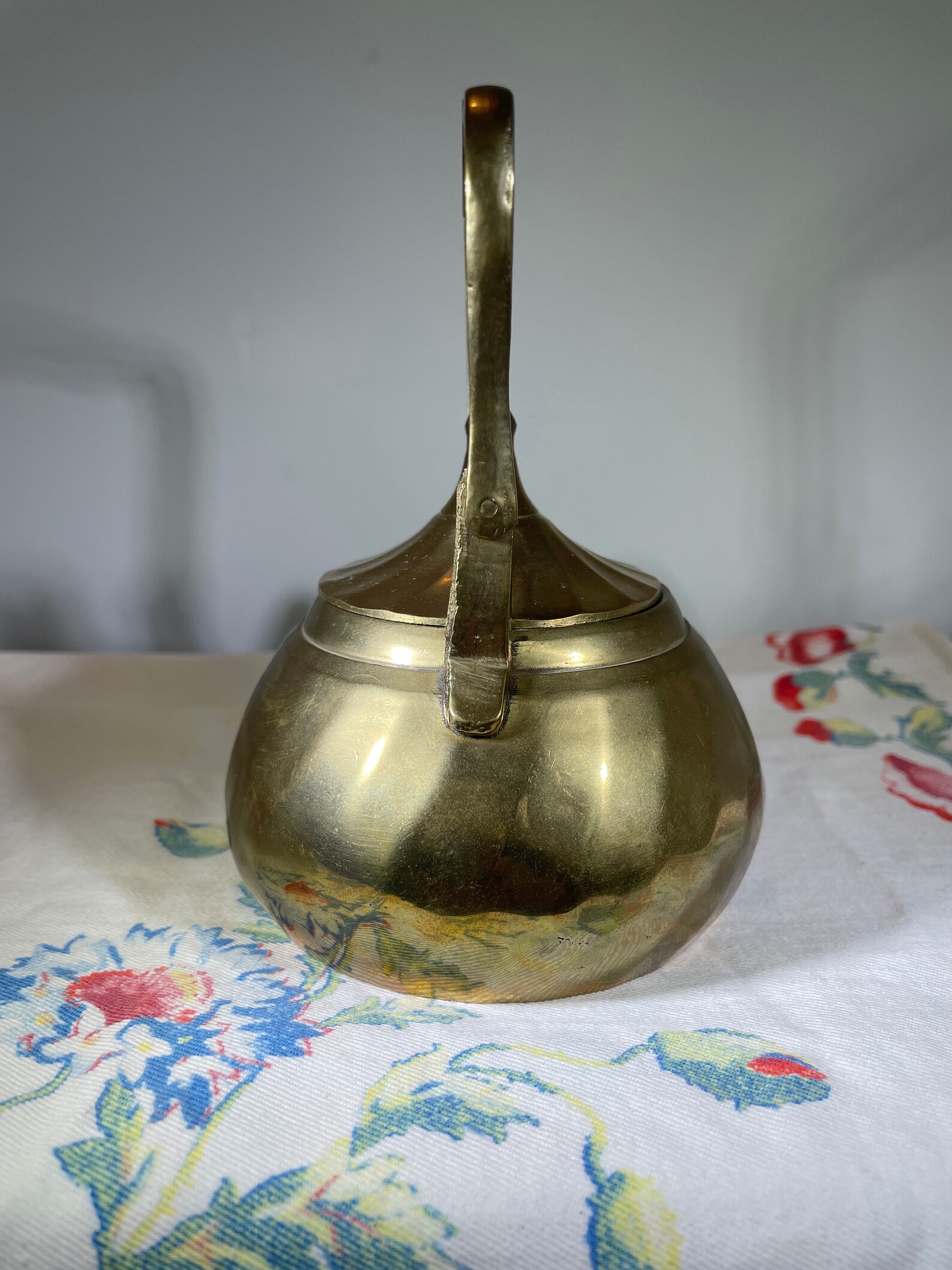Vintage Brass Teapot With Lid Swirl Design Rich Patina Solid Brass Made ...