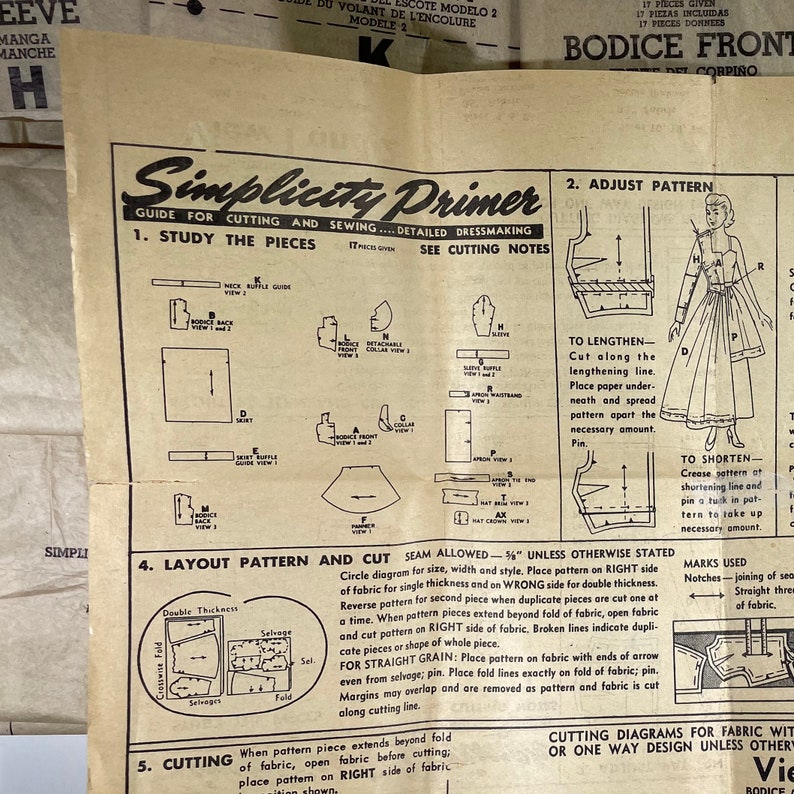 Vintage 1954 Simplicity Sewing Pattern 4862 Dress up Ball Gown Girls ...