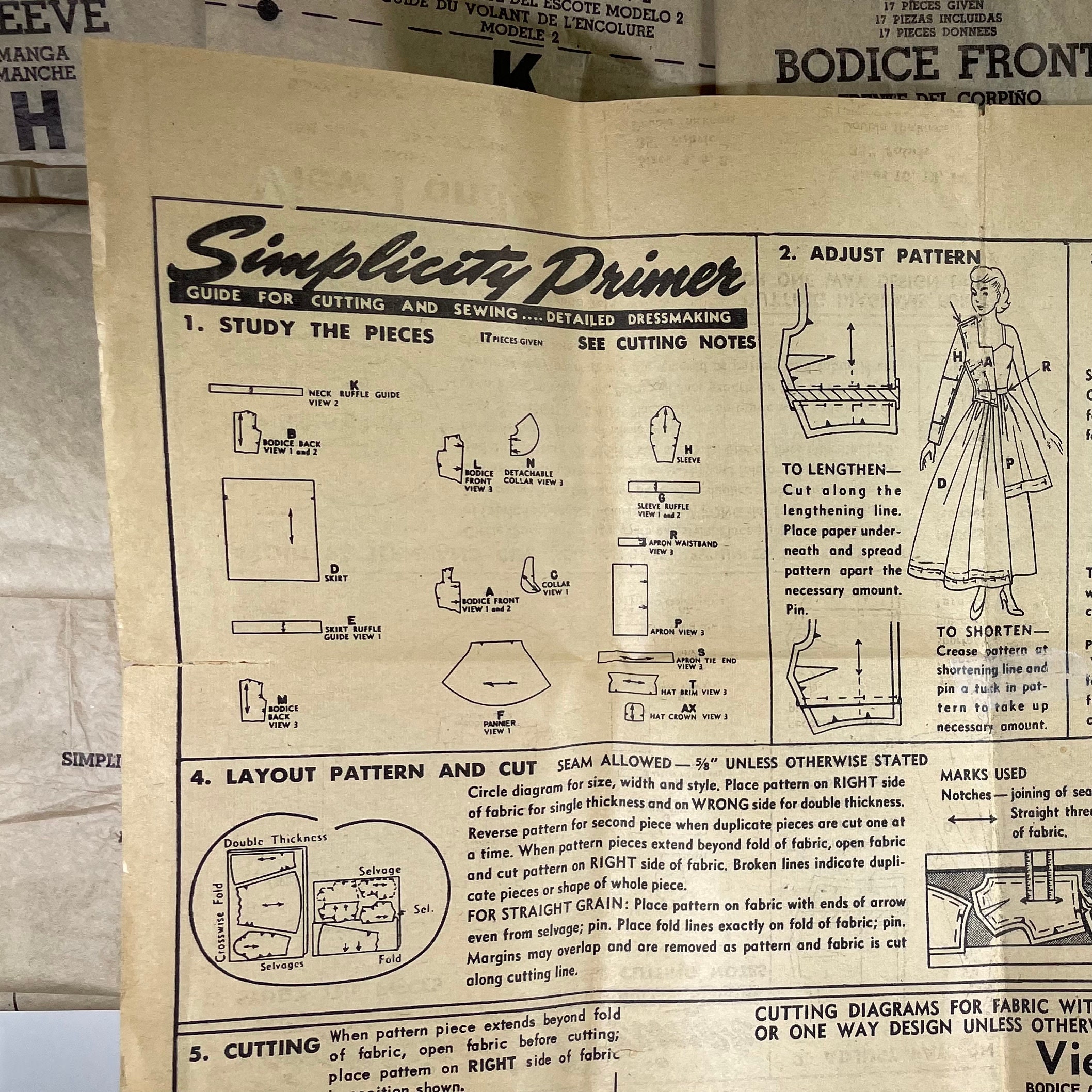 Vintage 1954 Simplicity Sewing Pattern 4862 Dress up Ball Gown Girls ...