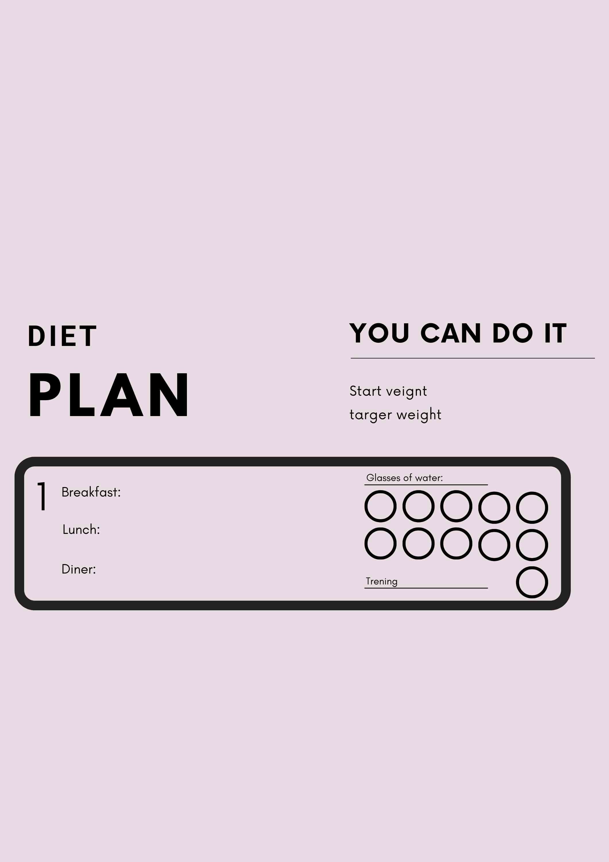 Weekly Diet Planer - Etsy