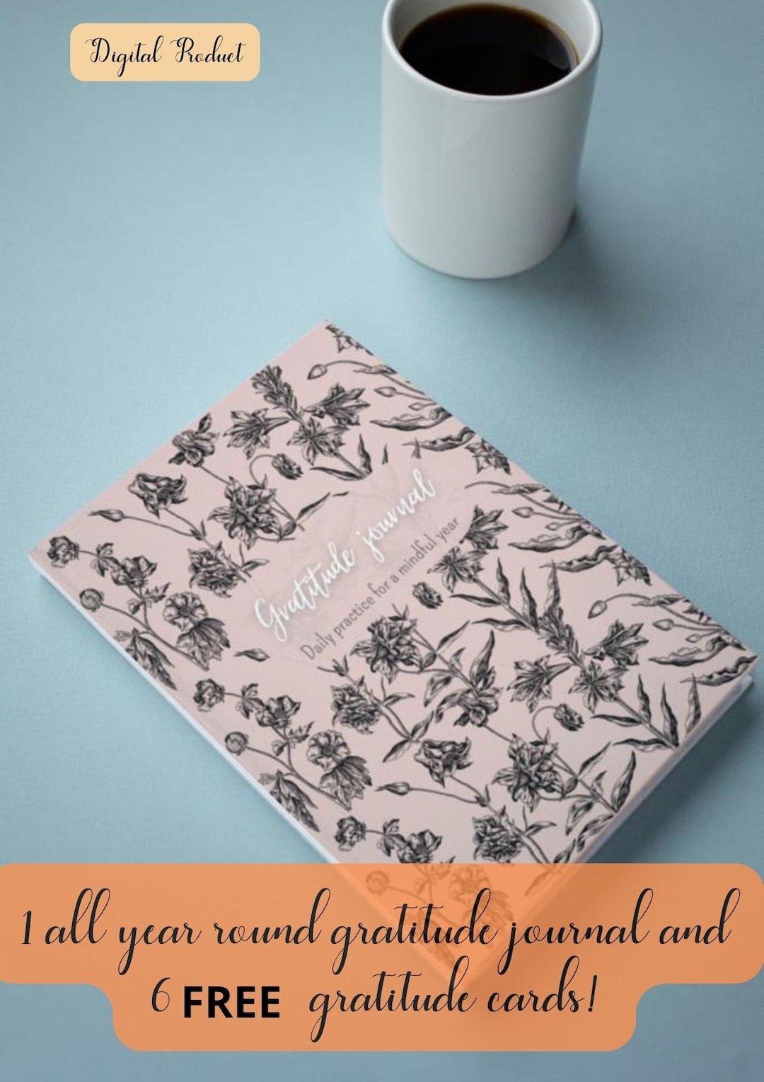 Diario de gratitud/ Imprimible digital 6 tarjetas de - Etsy México