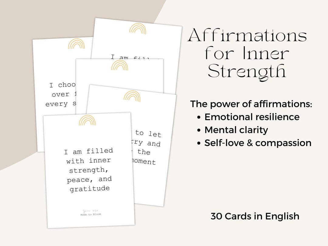Empowerment Cards: Daily Inspiration for Resilience and Strength - Etsy