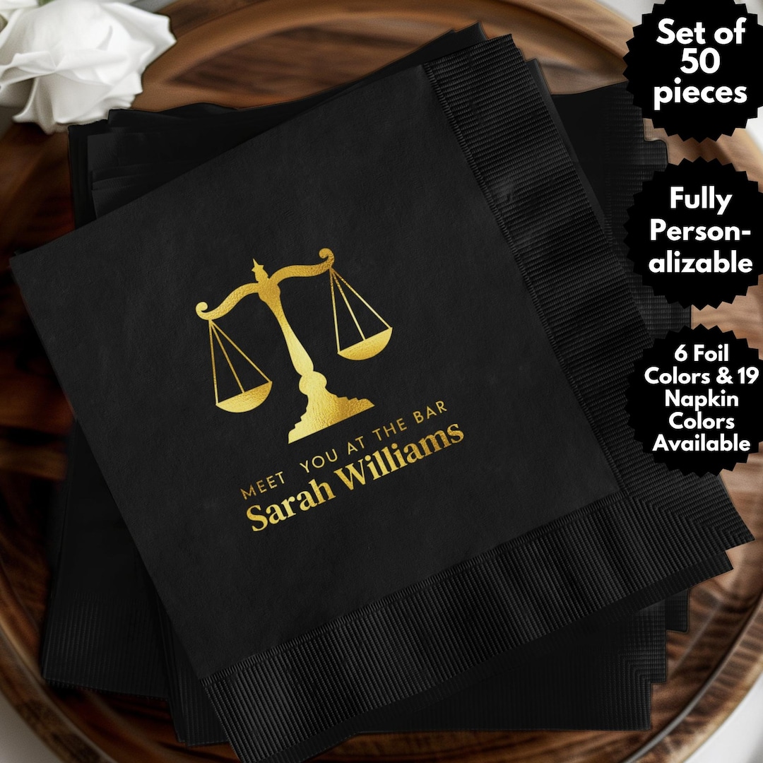 Personalized Lawyer Napkin, Custom Legal Profession Party Decor, Unique ...