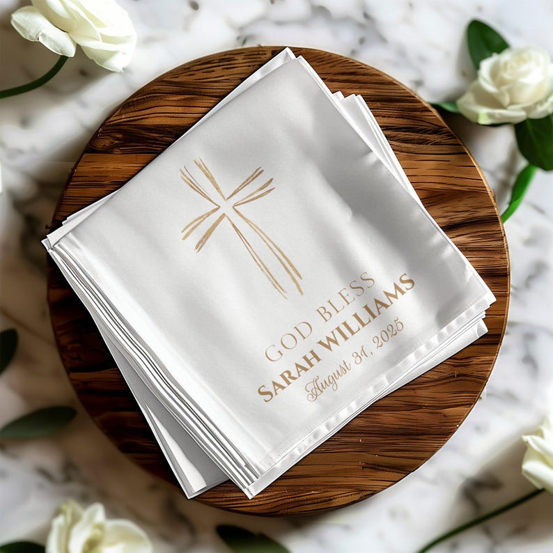 Personalized Baptism Napkin, God Bless Napkin, Custom Christening ...