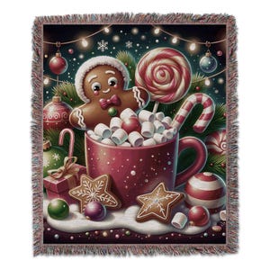 Christmas Gingerbread Poster, Holiday Decor Canvas, Festive Wall Art ...