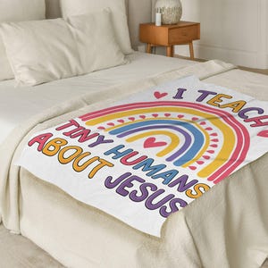 Hand-drawn Christian Teacher Poster, Rainbow Classroom Decor ...