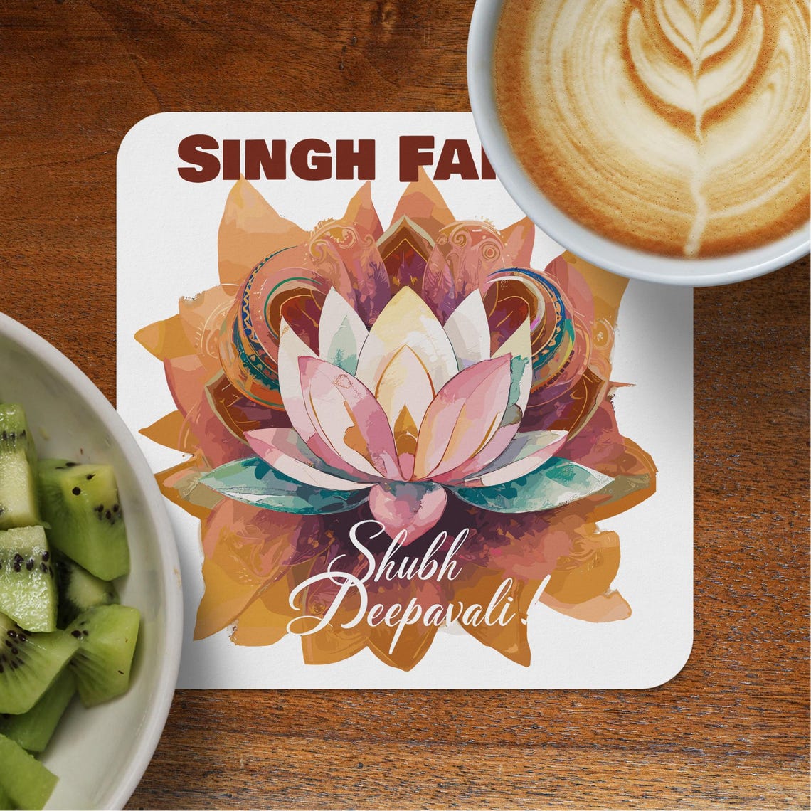 Personalized Diwali Napkin, Shubh Deepavali Napkin, Family Celebration ...