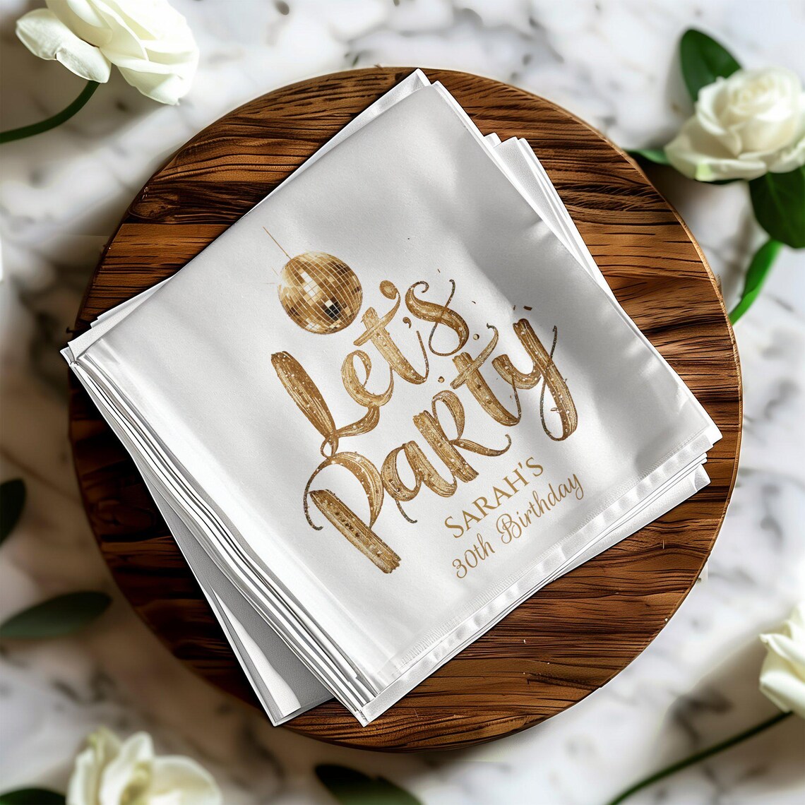 Personalized Birthday Party Napkin, Custom 30th Birthday Decor, Party ...