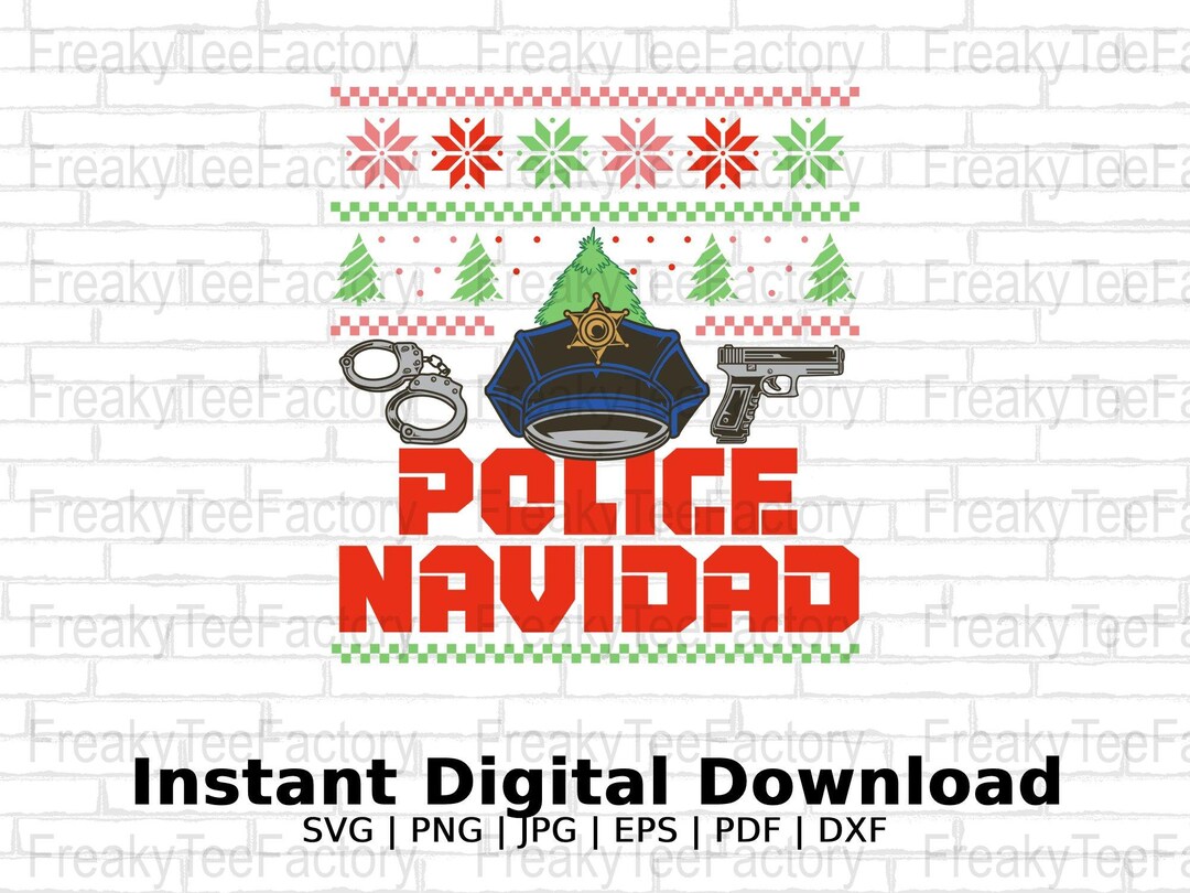 Police Navidad Christmas SVG PNG Jpg Eps Pdf Digital Instant Download ...