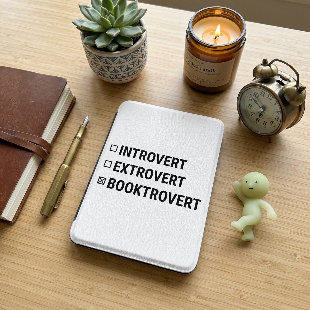 Booktrovert Kindle Case, Introvert Extrovert Book Lover, Reader Gift ...
