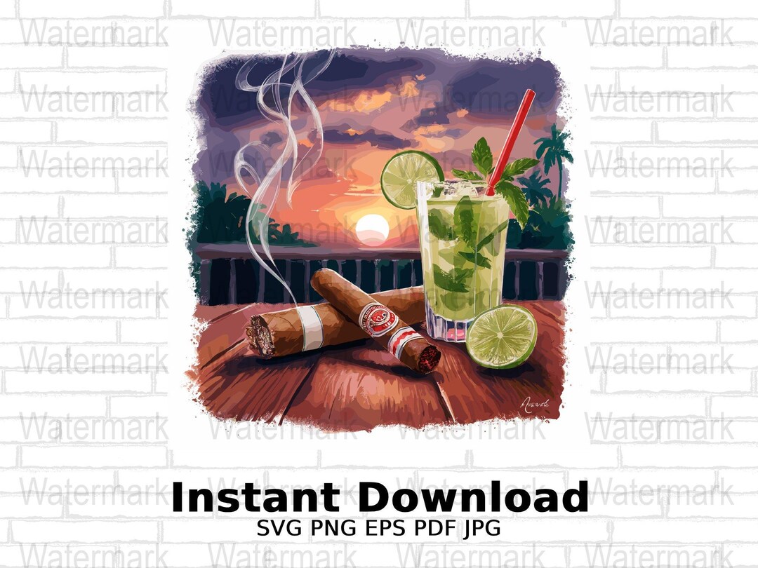 Cuban Themed Party Invitation Digital File SVG Png Havana Nights Mojito ...