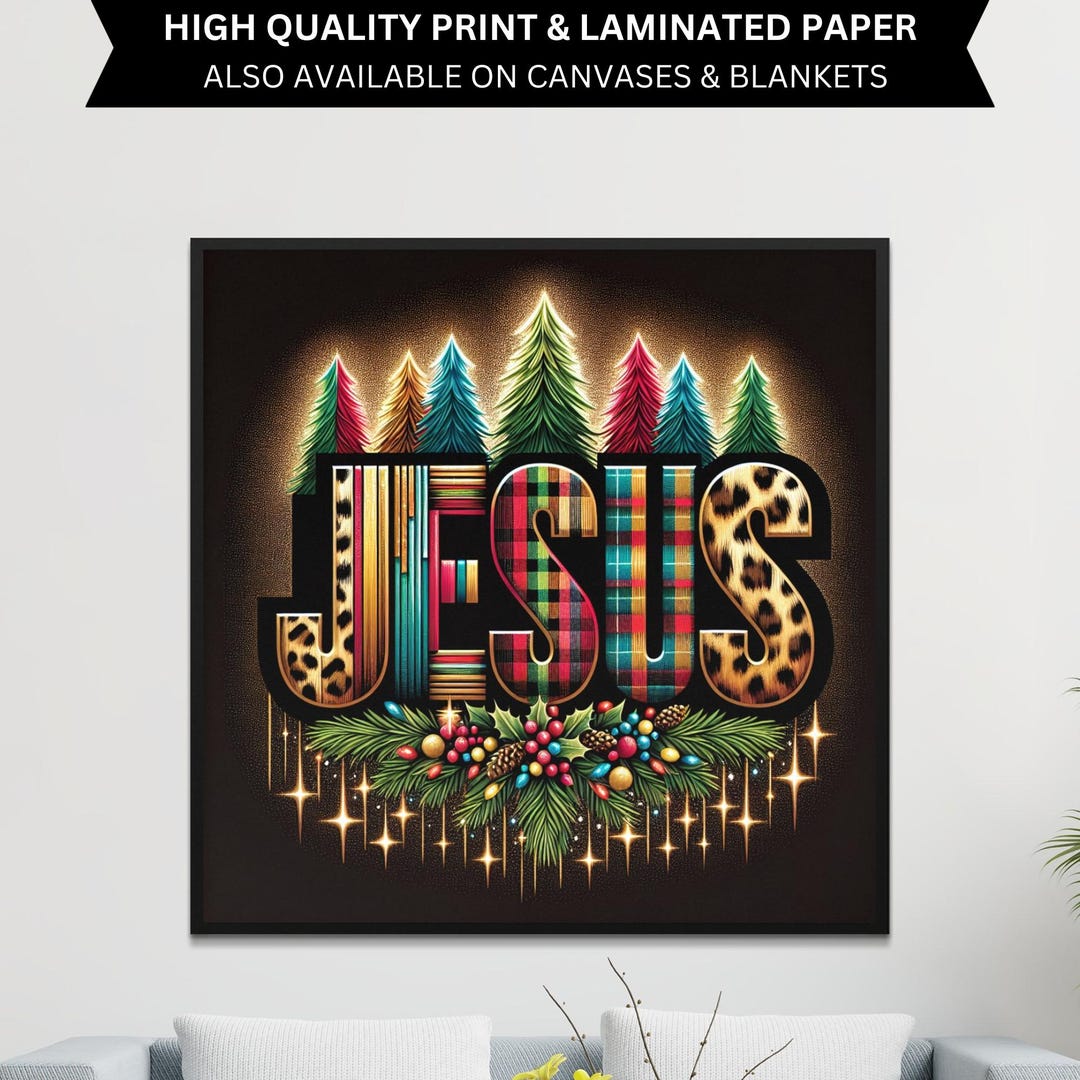 Christmas Jesus Poster, Faith Wall Decor, Religious Holiday Decoration ...