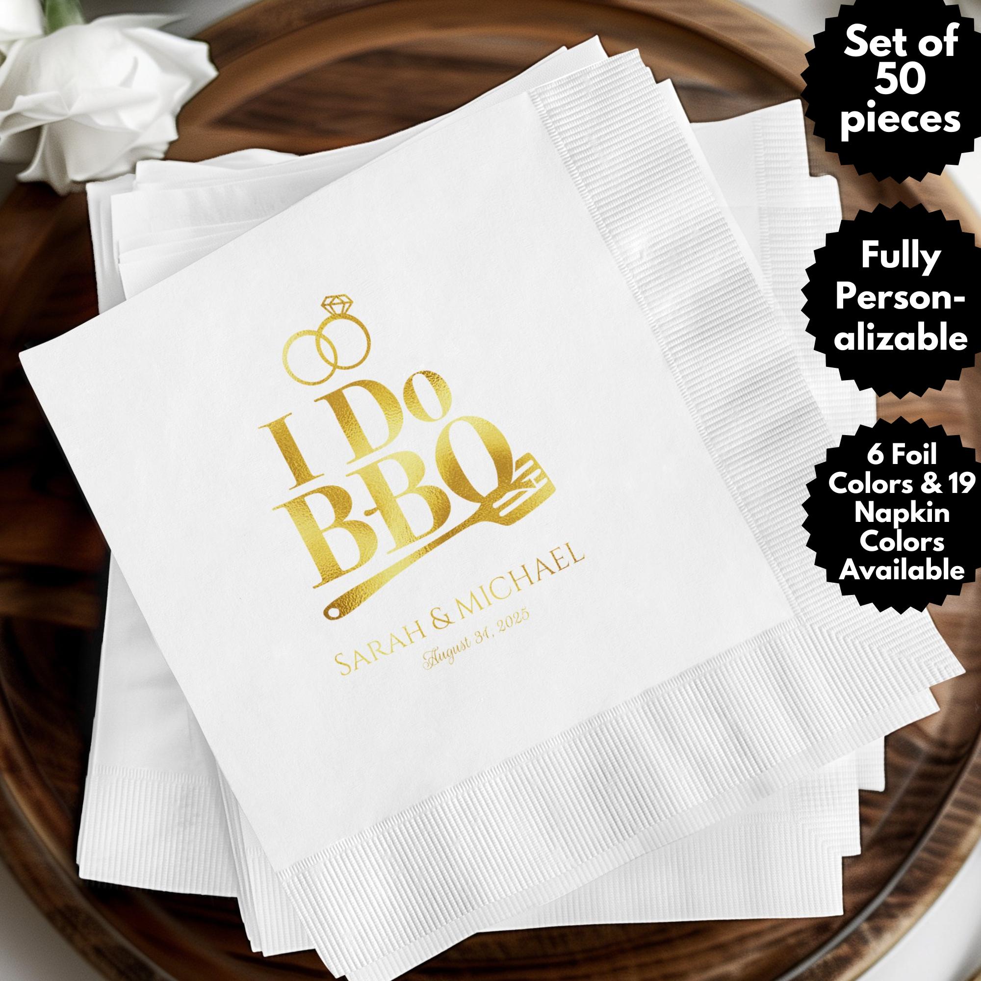 Personalized I Do BBQ Wedding Napkin, BBQ Engagement Party Napkins ...