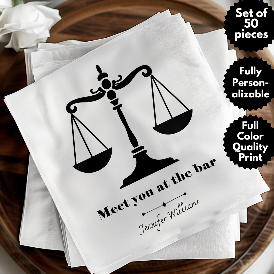 Custom Law School Graduation Napkin, Personalized Attorney Grad Napkins ...