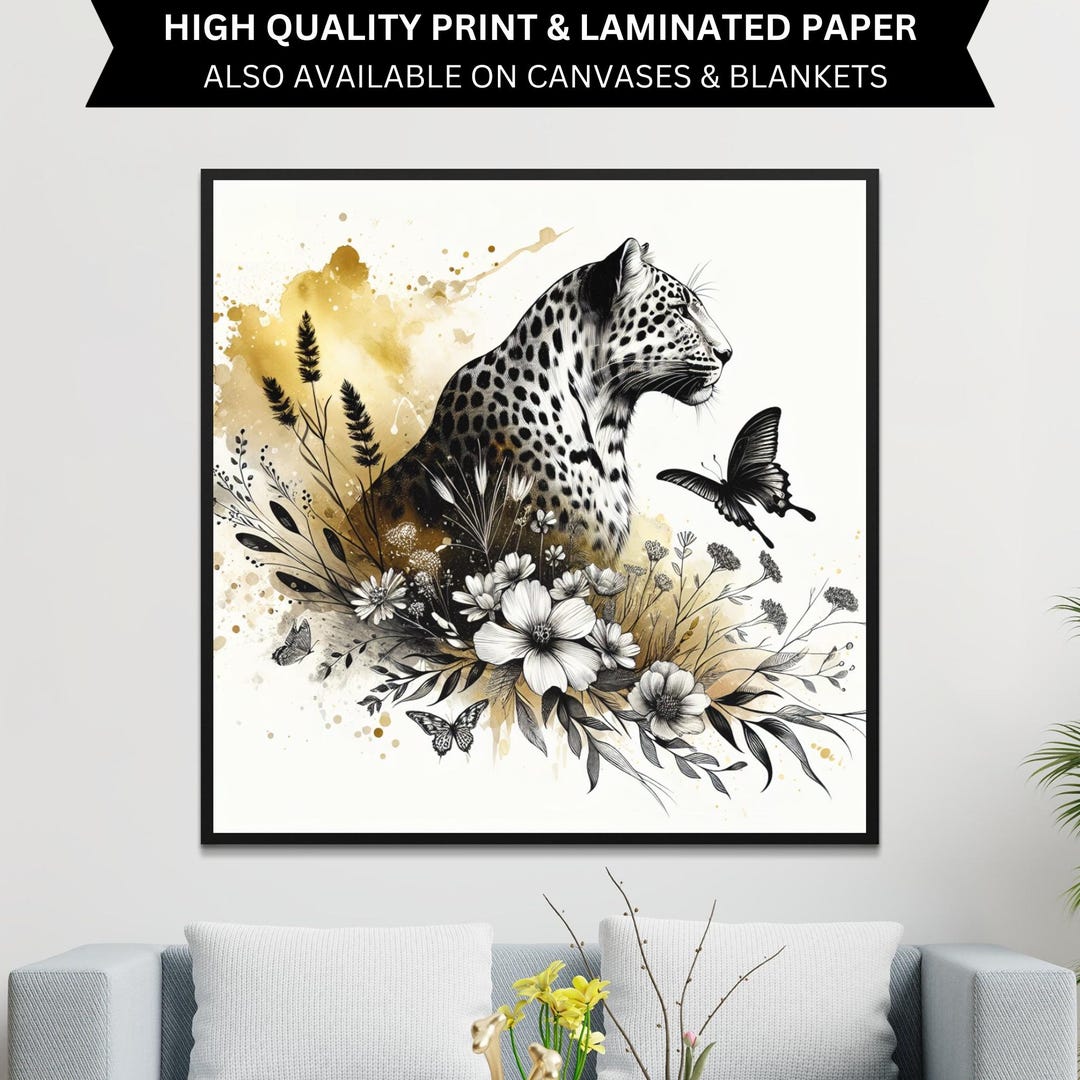 Watercolor Leopard Poster, Wildlife Decor, African Safari Art, Big Cat ...