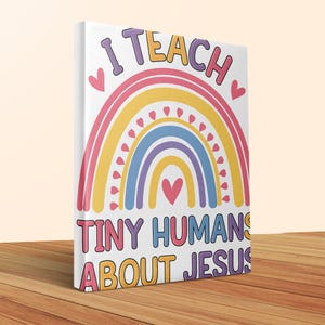 Hand-drawn Christian Teacher Poster, Rainbow Classroom Decor ...
