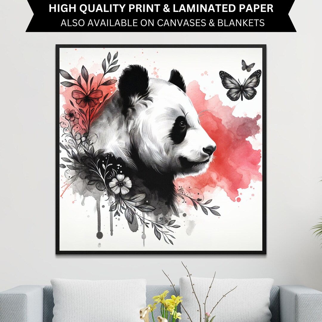 Watercolor Panda Poster, Wildlife Animal Art, Panda Wall Art, Nature ...
