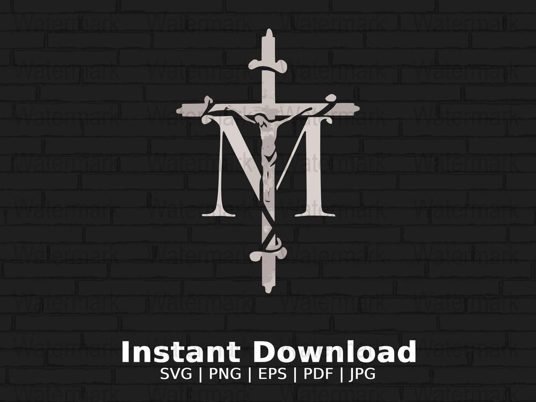 Catholic Marian Cross Symbol PNG, Religious Digital Download, Christian ...