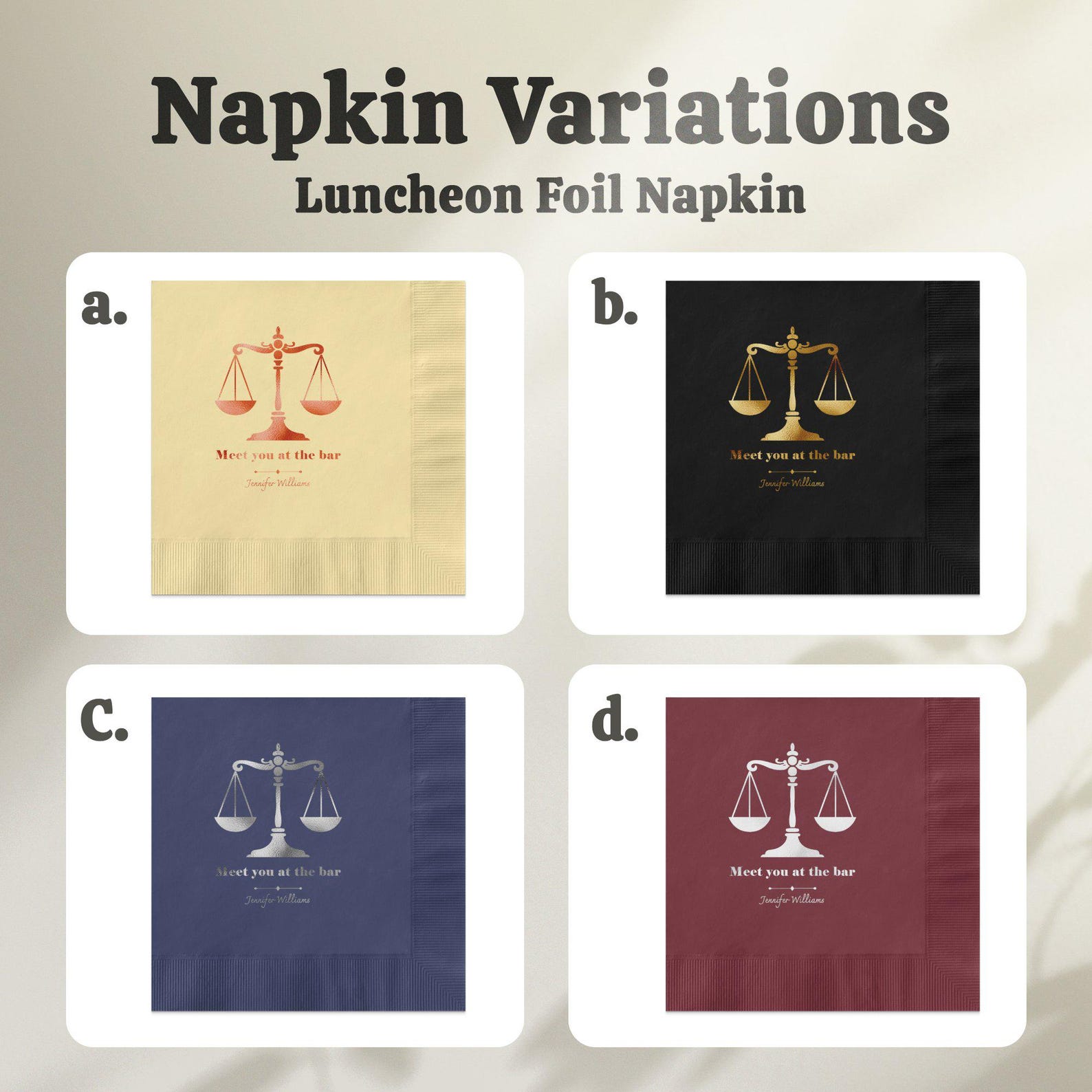Custom Law School Graduation Napkin, Personalized Attorney Grad Napkins ...