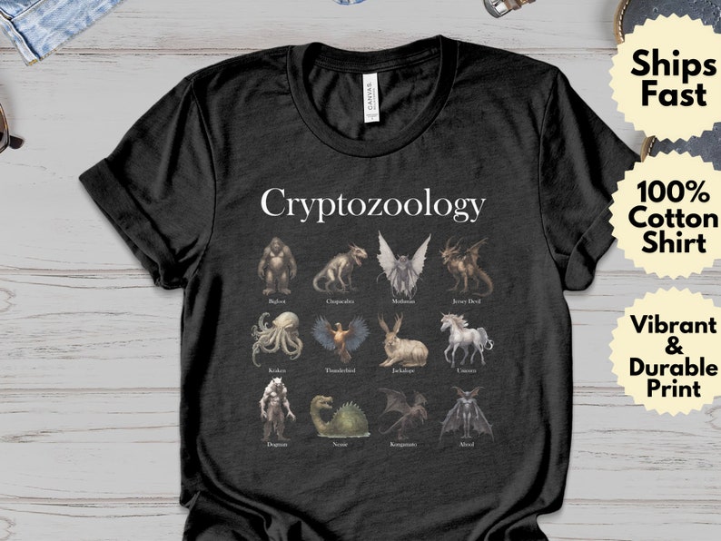 Cryptozoology Shirt - Cryptid Creatures Tee - Bigfoot Mothman Hoodie ...