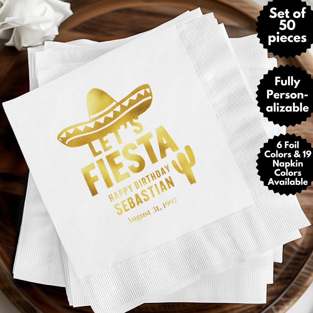 Personalized Mexican Happy Birthday Napkins, Custom Latin American ...