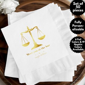 Custom Law School Graduation Napkin, Personalized Attorney Grad Napkins ...