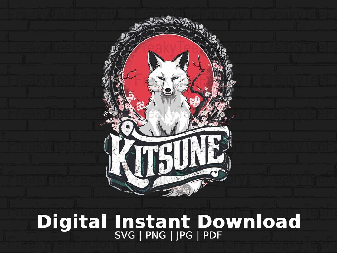 Kitsune PNG File, Japanese Fox Art Svg, Mythical Cryptid SVG, Japanese ...