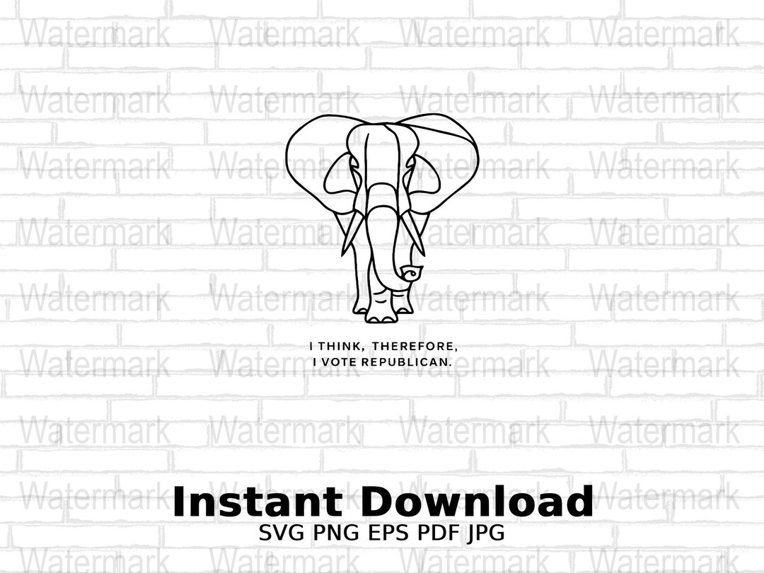 Republican Elephant SVG, Digital Download, Political Party Art ...