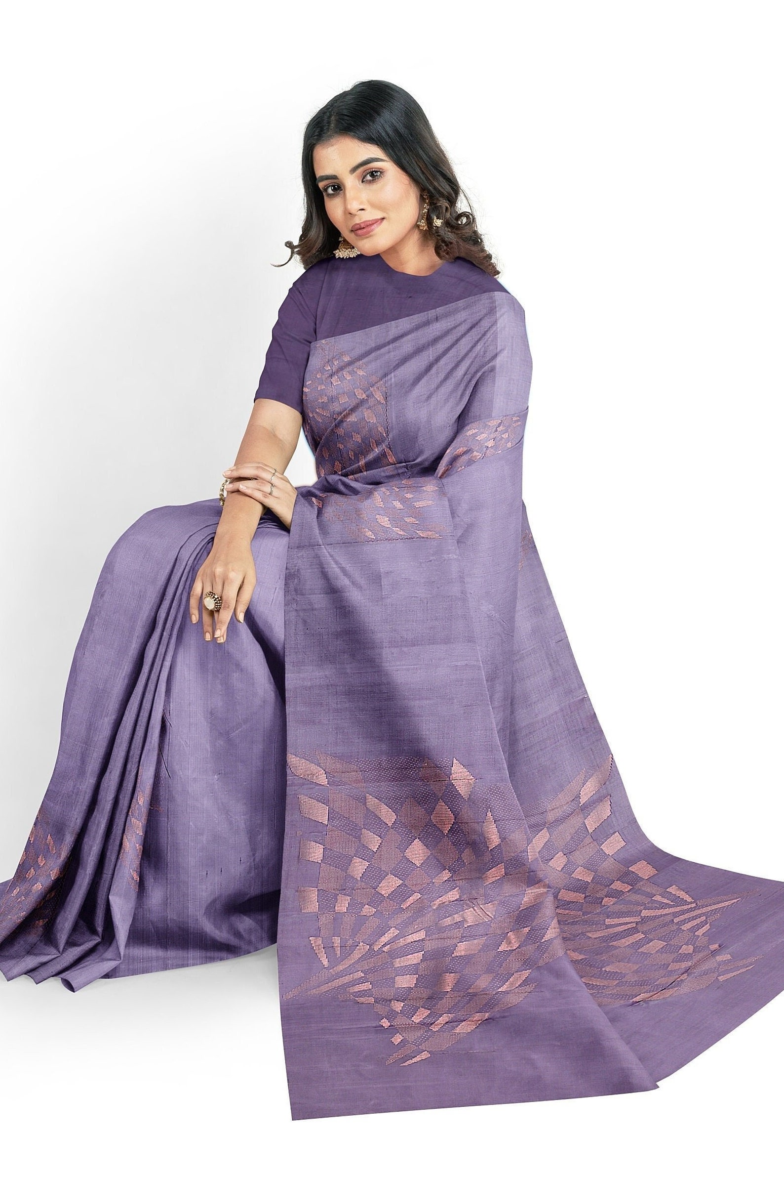 Purple Handwoven Silk Saree for Women Silk Sari Lightweight Soft Silk ...