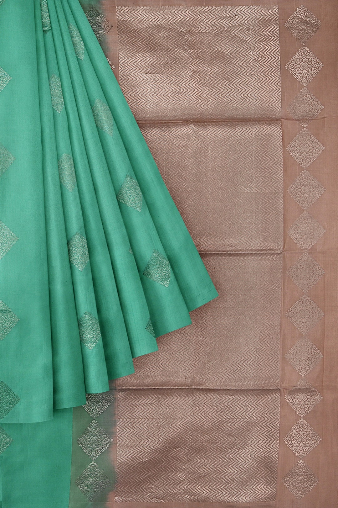 Turquoise Blue Handwoven Kanchivaram Silk Saree Silver Zari Silk ...