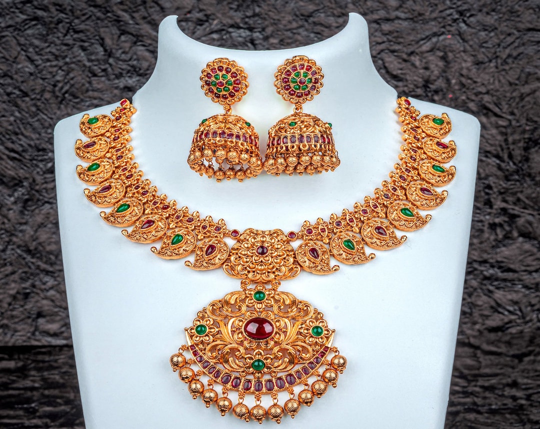Traditional Indian Necklace Set for Women Wedding Jewellery Set Mango ...