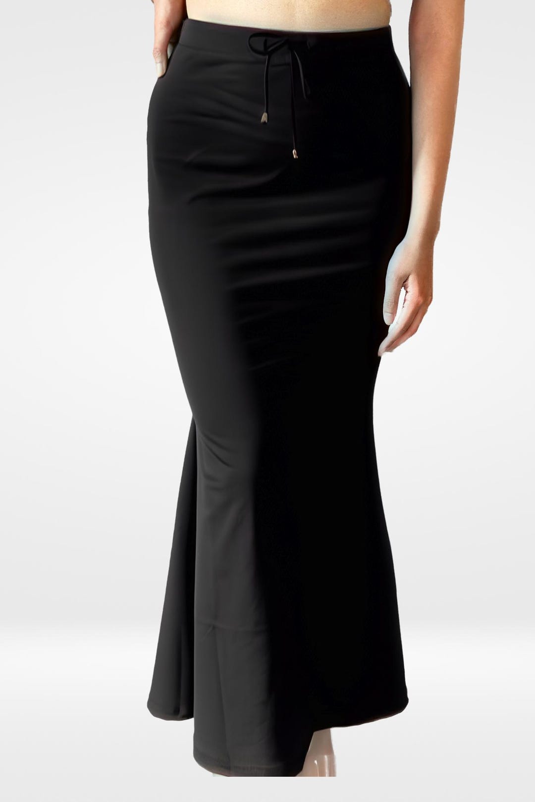 Black Saree Shaper | Fitted Saree Petticoat for Women | Pure Black ...