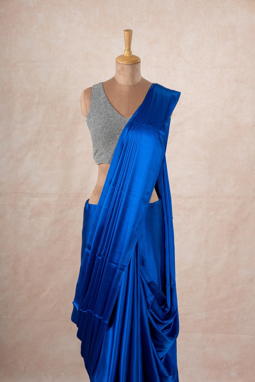 Dark Blue Satin Saree Fancy Sarees Satin Saree Lightweight Satin Sarees ...