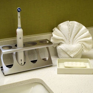 4-hole Electric Toothbrush Holder // Stainless Steel Holder // Made in ...