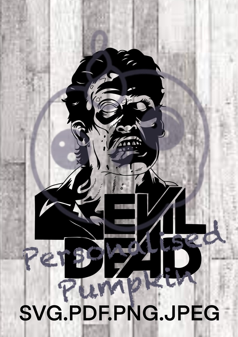 Evil Dead Zombie Svg.png.pdf.jpeg Digital Download. Silhouette. Stencil ...
