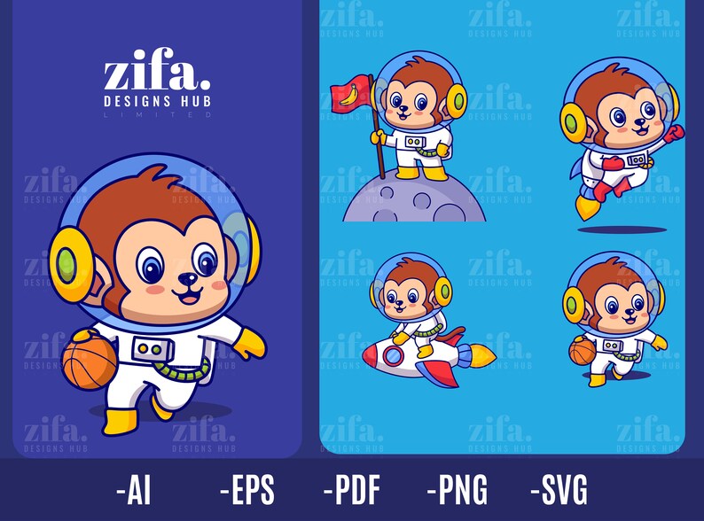 Monkey Astronaut SVG, Monkey Astronaut Stickers SVG , Monkey Stickers ...