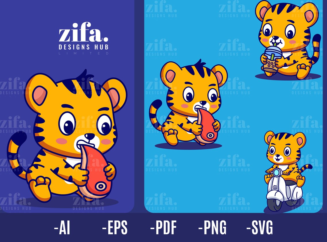 Tiger Stickers, Tiger Stickers SVG Bundle, Tiger Svg, Tiger Printable ...