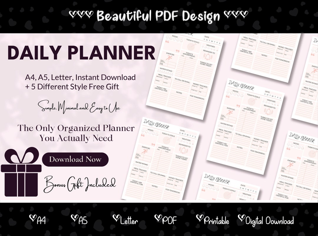 Daily Planner, Daily Planner Printable, Printable to Do,day Planner ...