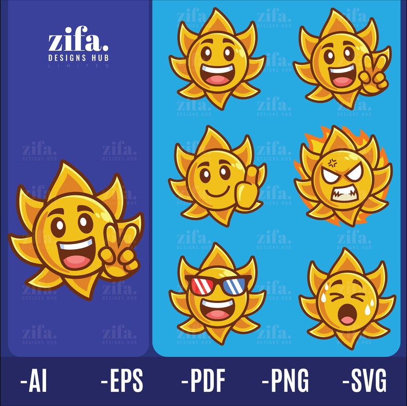 Sun Stickers Sun Stickers Svg Bundle Sun Svg Sun Printable Stickers Cute Stickers Sun