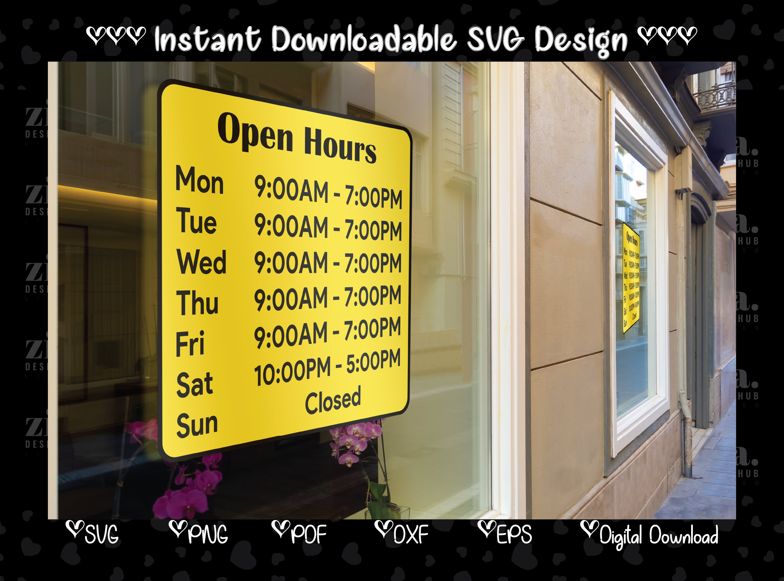 Business Hours Svg Png, We Are Open, We Are Close, Push Pull Sign Svg ...