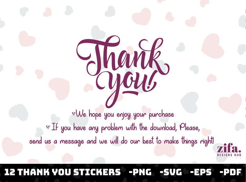 Thank You Stickers SVG PNG Bundle, Thank You Svg, Digital Thank You ...