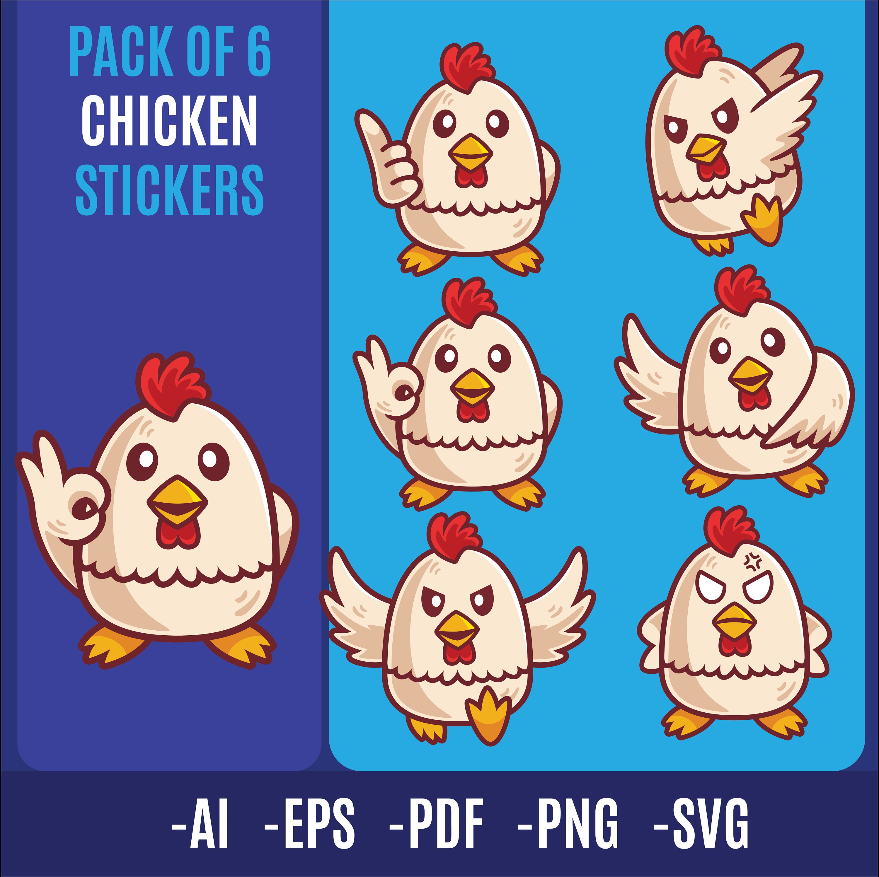 Chicken Stickers Chicken Stickers SVG Bundle Chicken Svg - Etsy