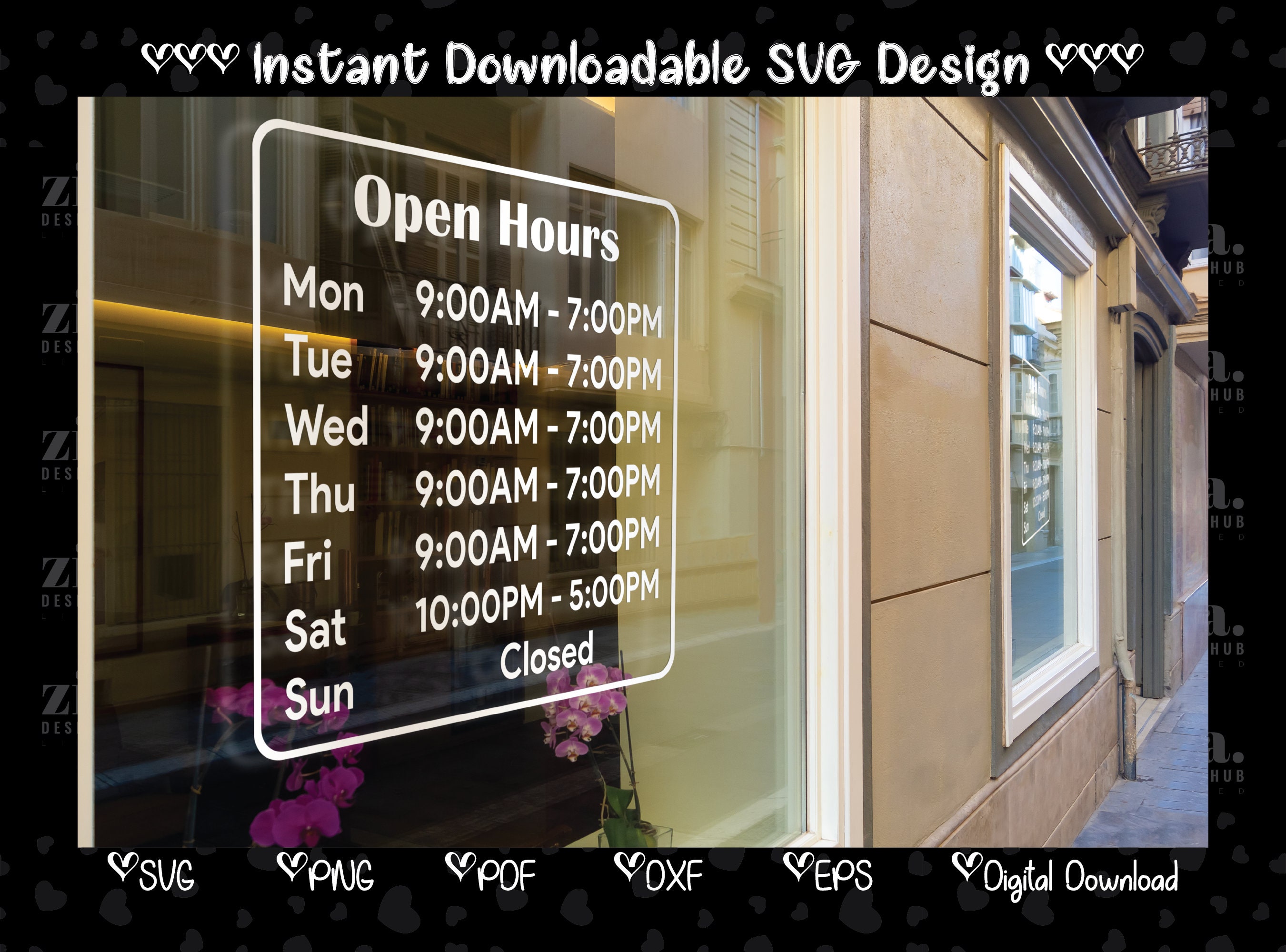 Business Hours Svg Png, We Are Open, We Are Close, Push Pull Sign Svg ...