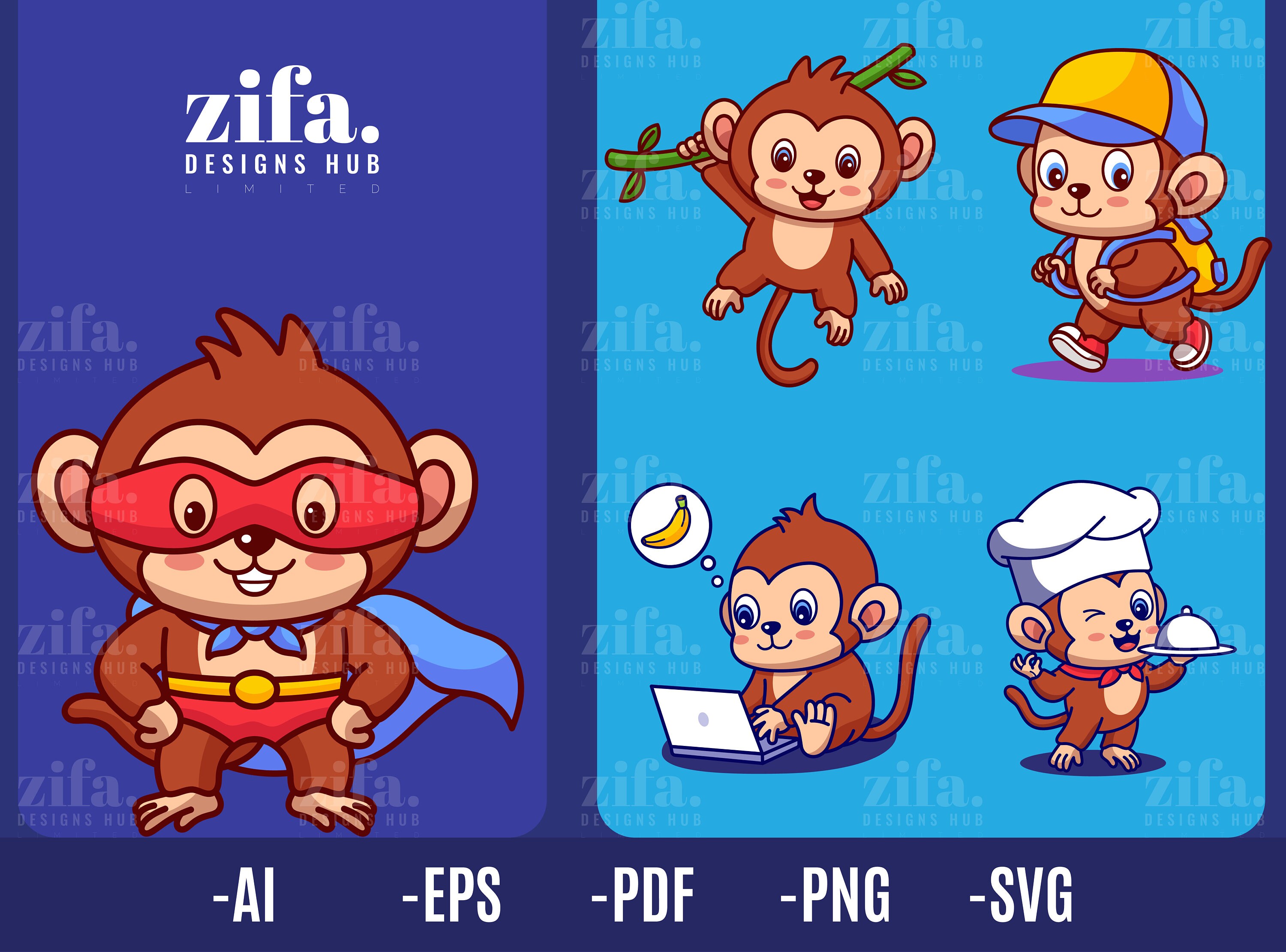 Monkey Stickers Monkey Stickers SVG Bundle Monkey Svg - Etsy