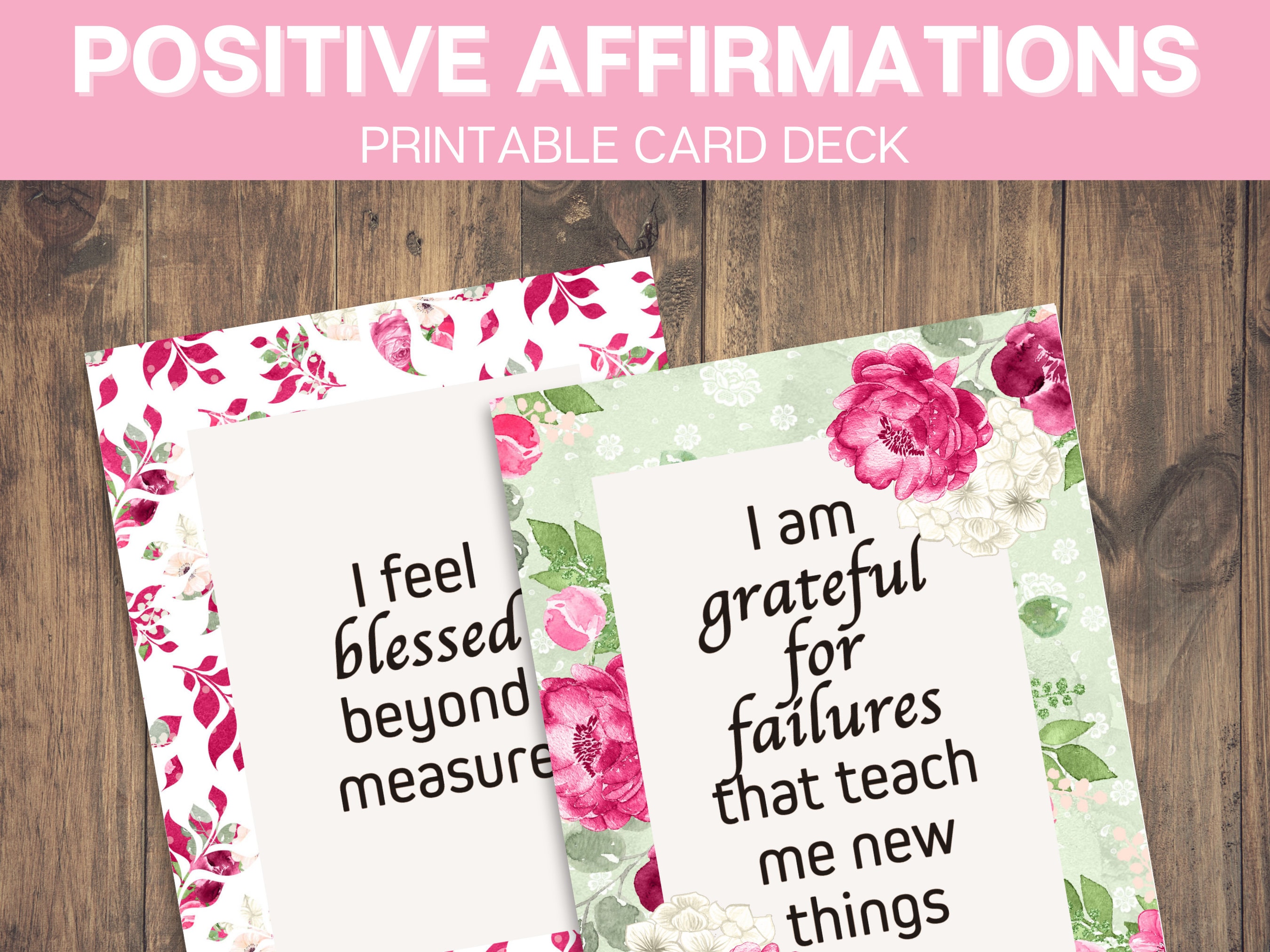 Cards of Gratitude, Printable Motivational Affirmations, Gratitude ...