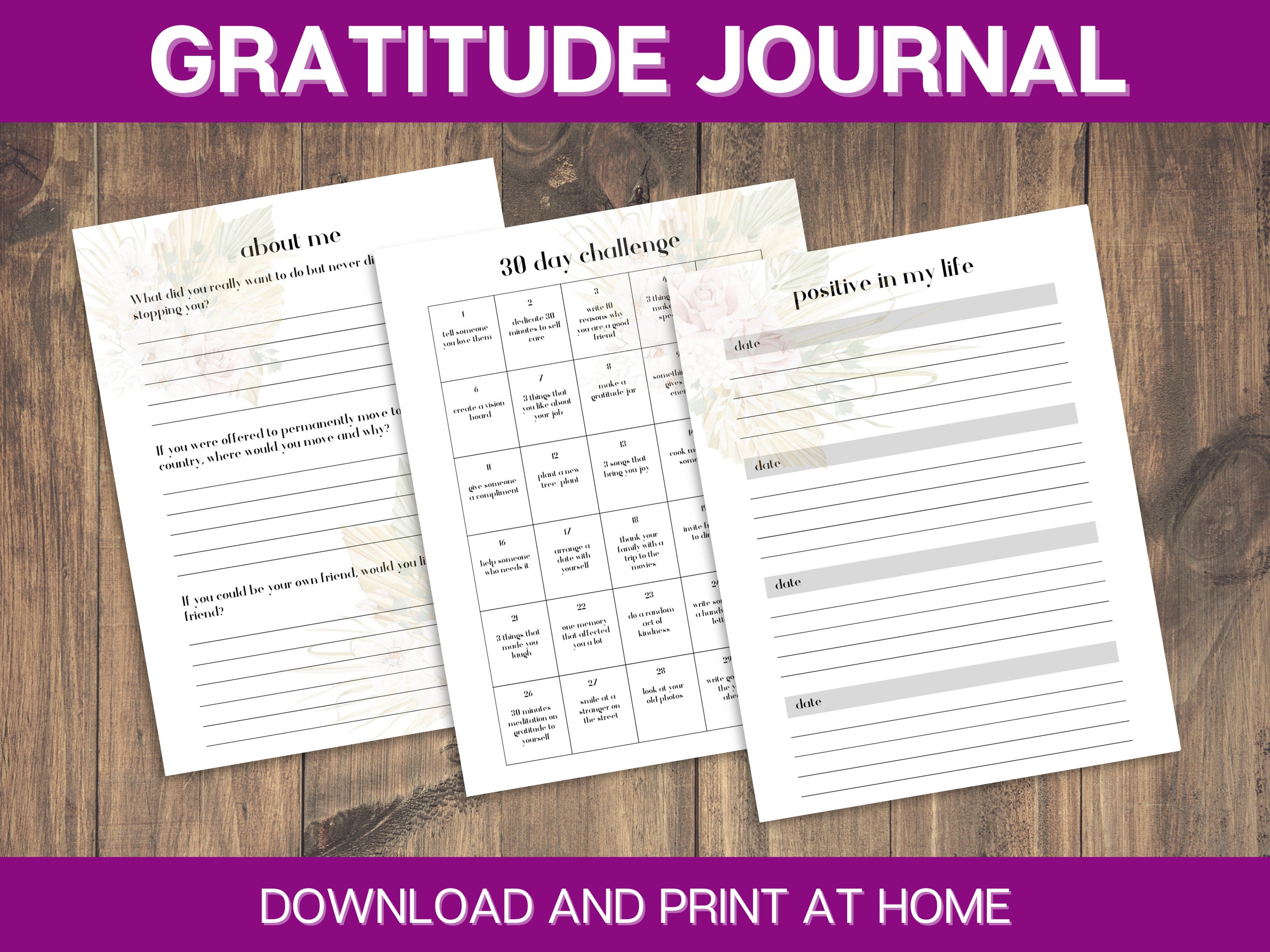 Gratitude Journal, Digital Gratitude Journal, Personal Gratitude ...