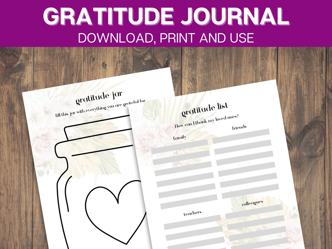 Gratitude Journal, Digital Gratitude Journal, Personal Gratitude ...