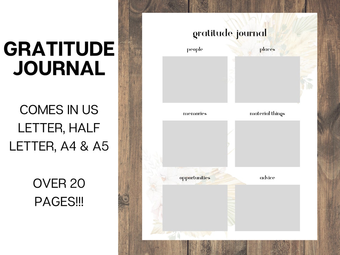 Gratitude Journal, Digital Gratitude Journal, Personal Gratitude ...