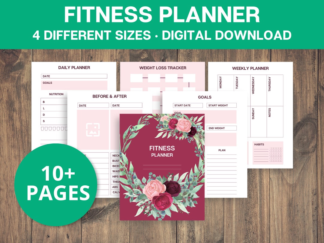 Fitness Planner, Fitness Planner Digital, Weekly Meal Planner Printable ...